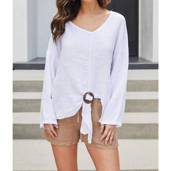 MILIO MILANO | Tops | New Milio Milano Italian Linen Top W Ring Clip In ...